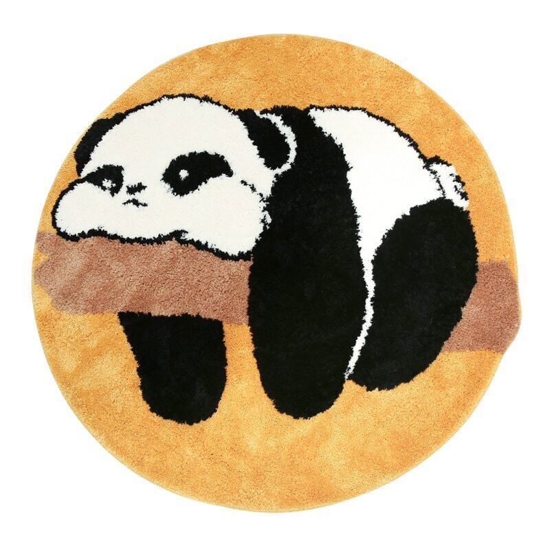 Cute Cartoon Panda Round Carpets Plush Fluffy Area Rug Thicken Floor ...