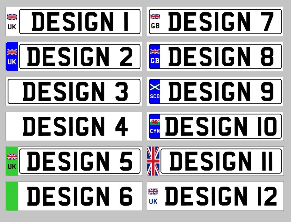 1:10 Scale UK British RC Mini Plastic Number Plate Plates Pair License ...