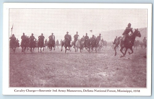 c1910 DeSoto National Forest Mississippi Postcard Calvary Charge Army ...