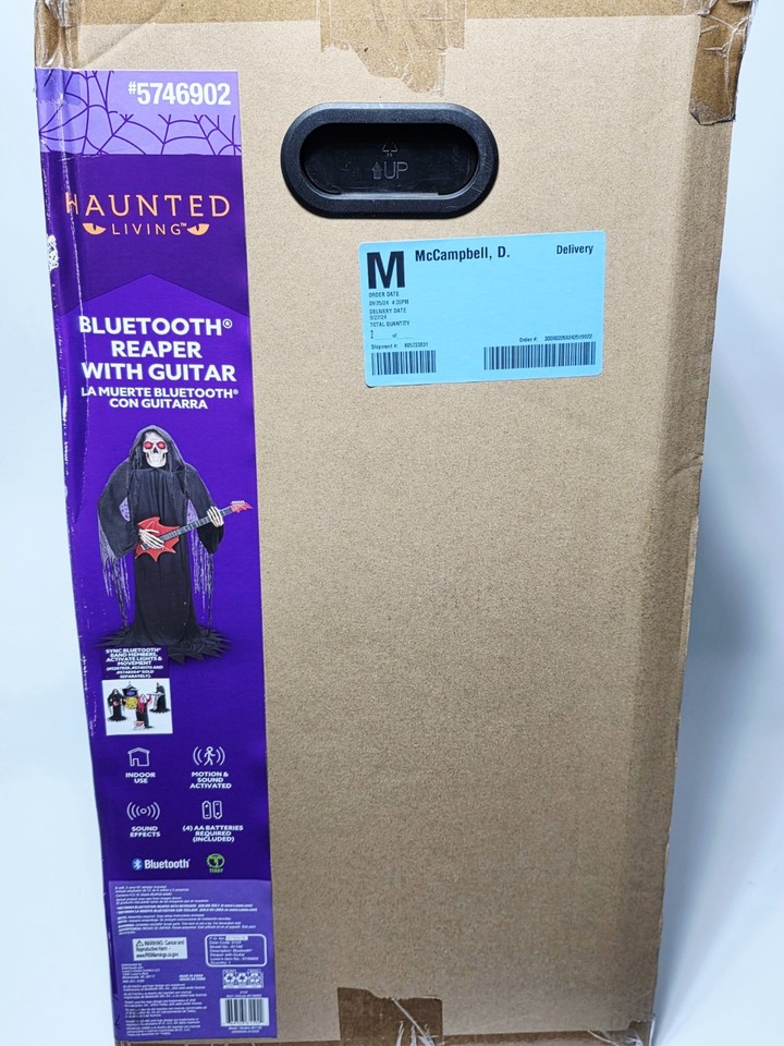 Haunted Living 6ft Animatronics Reaper with Guitar Halloween Prop ...