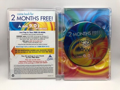 AOL 9.0 Optimized CD ROM 2003 | America Online Windows Mac install ...