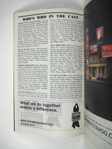 Regrets Only Playbill 2006 Manhattan Theatre Diane Davis Christine ...