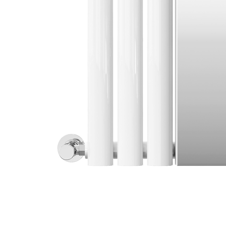 Designer Vertical Radiator Mirror Oval Column Panel White Anthracite ...