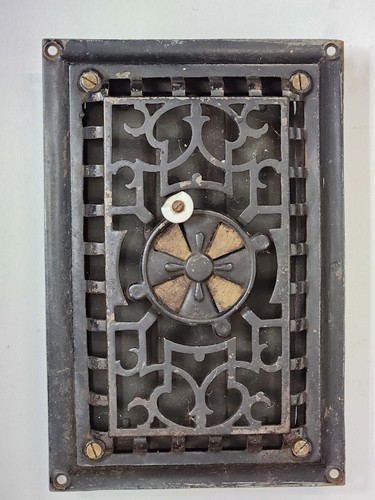 ORIGINAL ANTIQUE CAST IRON HEAT REGISTER GRATE RECTANGULAR | eBay