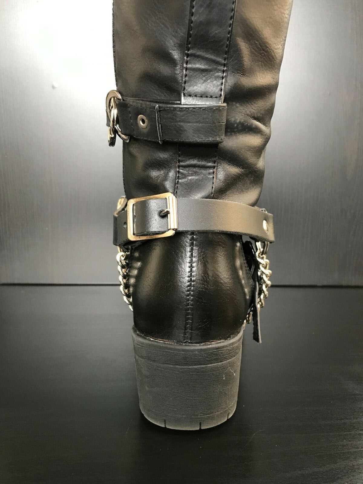 Genuine Real Leather BOOT STRAPS BLACK 5 STYLES PUNK GOTHIC FASHION ...