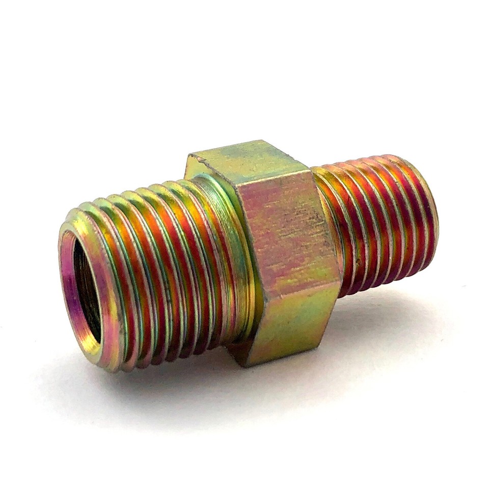 3/8" Male Pipe x 1/4" Male Pipe Hex Nipple Hydraulic Fitting | 5404-06 ...