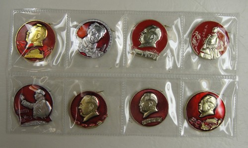 8 Pieces China Chairman Mao Zedong Badges Pins | eBay