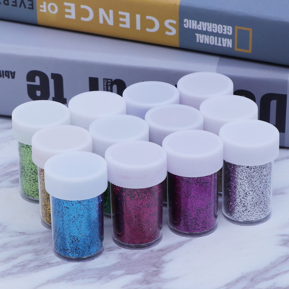 12 Bottles Sequin Painting Gold Powder Kids Set Child Children's ...