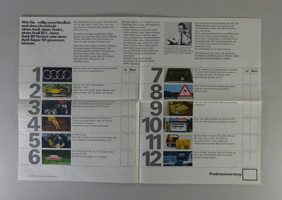 Brochure Audi F103 L / 80 / Super 90 Contest Stand 1967 | eBay