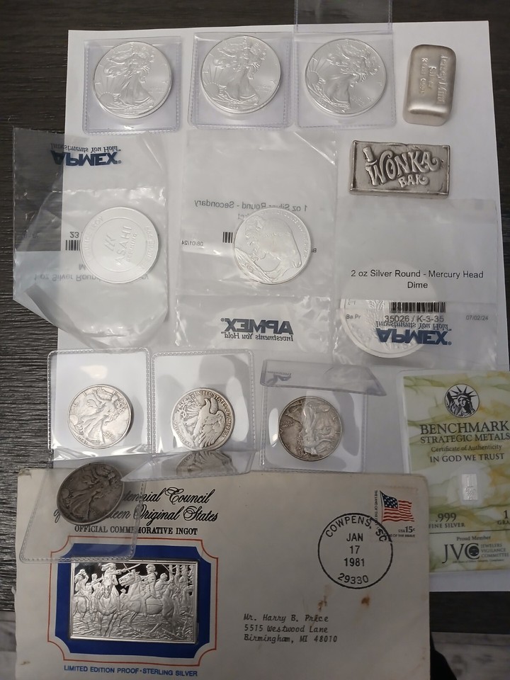 - 999 Fine Silver - Rounds & Bars - 13 OUNCES / PLUS 5 STANDING ...