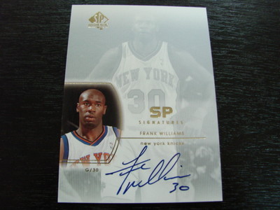 2003-04 SP Authentic Frank Williams Autograph /Signed Card (B54) New ...