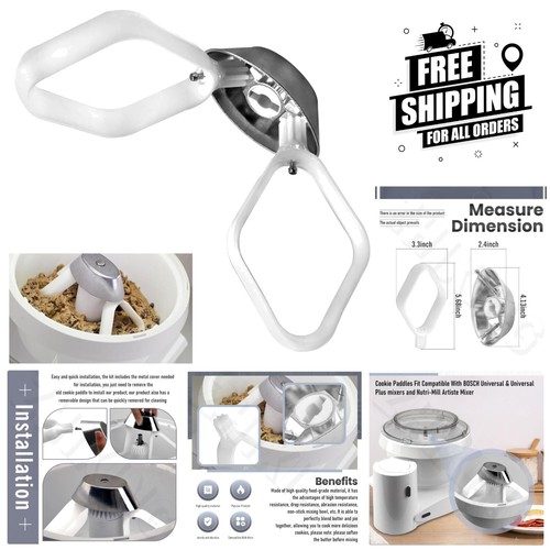 Removable Cookie Paddle Kit with Metal Cover for Bosch & Nutri-Mill ...