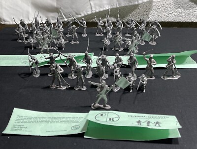 CLASSIC RECASTS MARX CSA SERIES CONFEDERATES PEWTER LOT OF 48 TOY ...