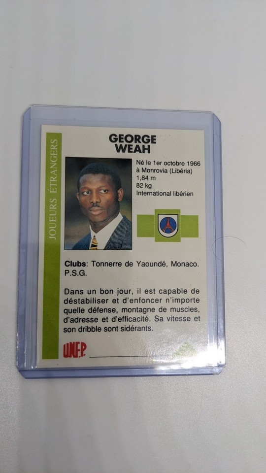 1992-93 Panini UNFP (France) - card # 28 George Weah | eBay