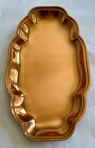Vintage Coppercraft Guild oval scalloped copper tray 12" by 7" Serving ...
