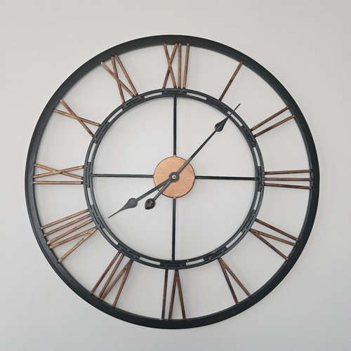 70CM Large Roman Numerals Skeleton Wall Clock Big Giant Open Face Round ...