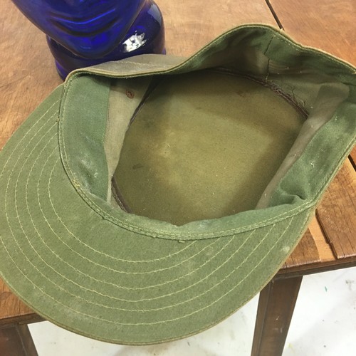 Vintage 50s Korea Ridgeway Hat Cap Fidel Castro Green Army Military ...