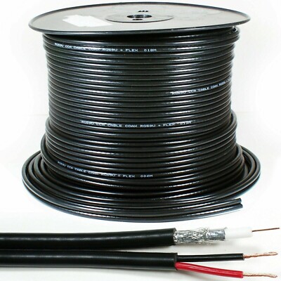 100m Shotgun RG59 Coaxial Cable CCTV Lead Security Camera - Power ...