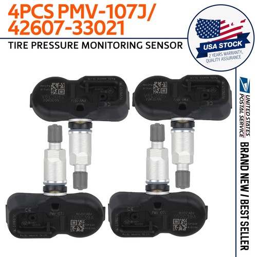 Set of 4 PMV-107J TIRE PRESSURE SENSOR TPMS 42607-33021 For Toyota ...