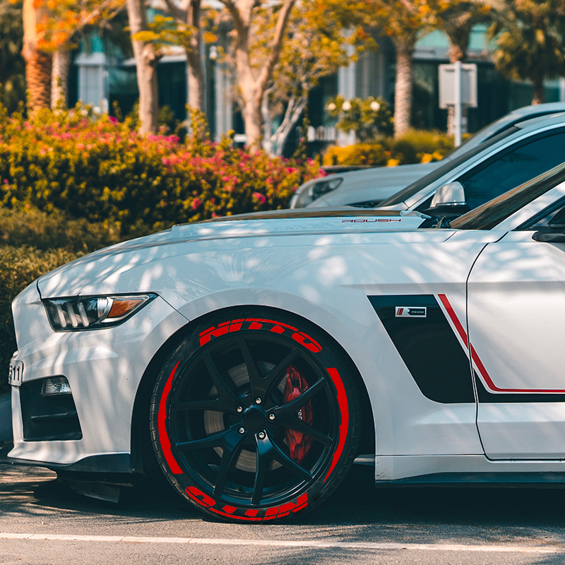 Red NITTO Permanent Tire Lettering Sticker 1.06" 14"-22" With Stripes ...