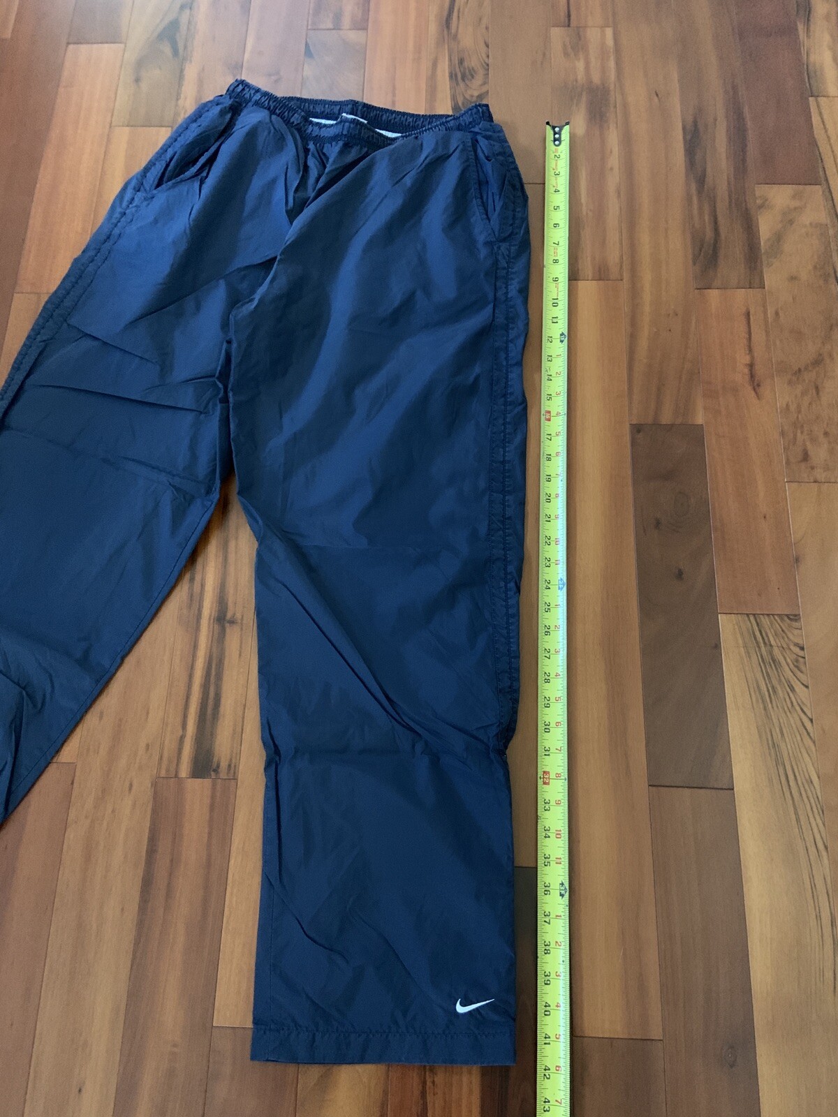 Vintage Nike Men's Cotton Lined Nylon Swishy Sweatpants Color Navy ...