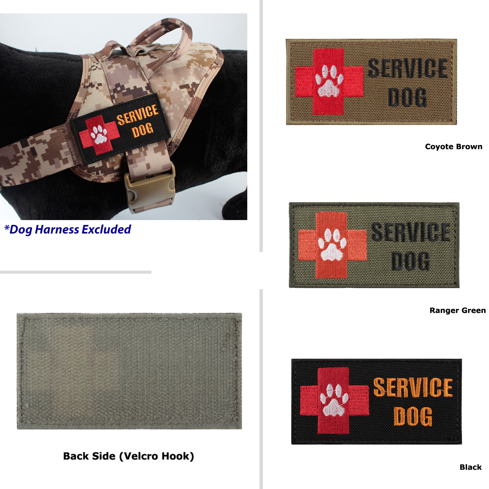 Red Cross EMS Medical Pet Service Dog Patch (3 Colors Option) | eBay