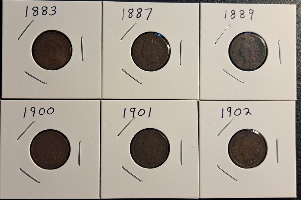Indian Head Cents, 1800's-1900's, Lot Of 6, Circulated Condition | eBay