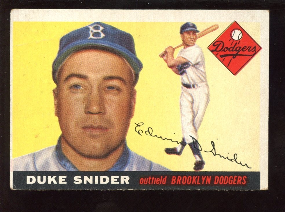 1955 Topps Baseball Card HIGH #209 Duke Snider World Champion Brooklyn ...