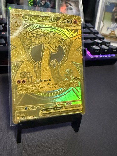 Mega Charizard X ex Gold Mega Hyper Rare Phantasmal Flames 130/094 Pack ...