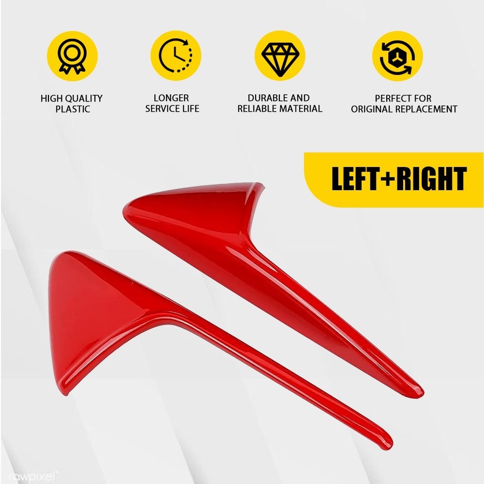 For Tesla Model X 2015-2023 Glossy Red Side Fender Camera Vent Cover ...