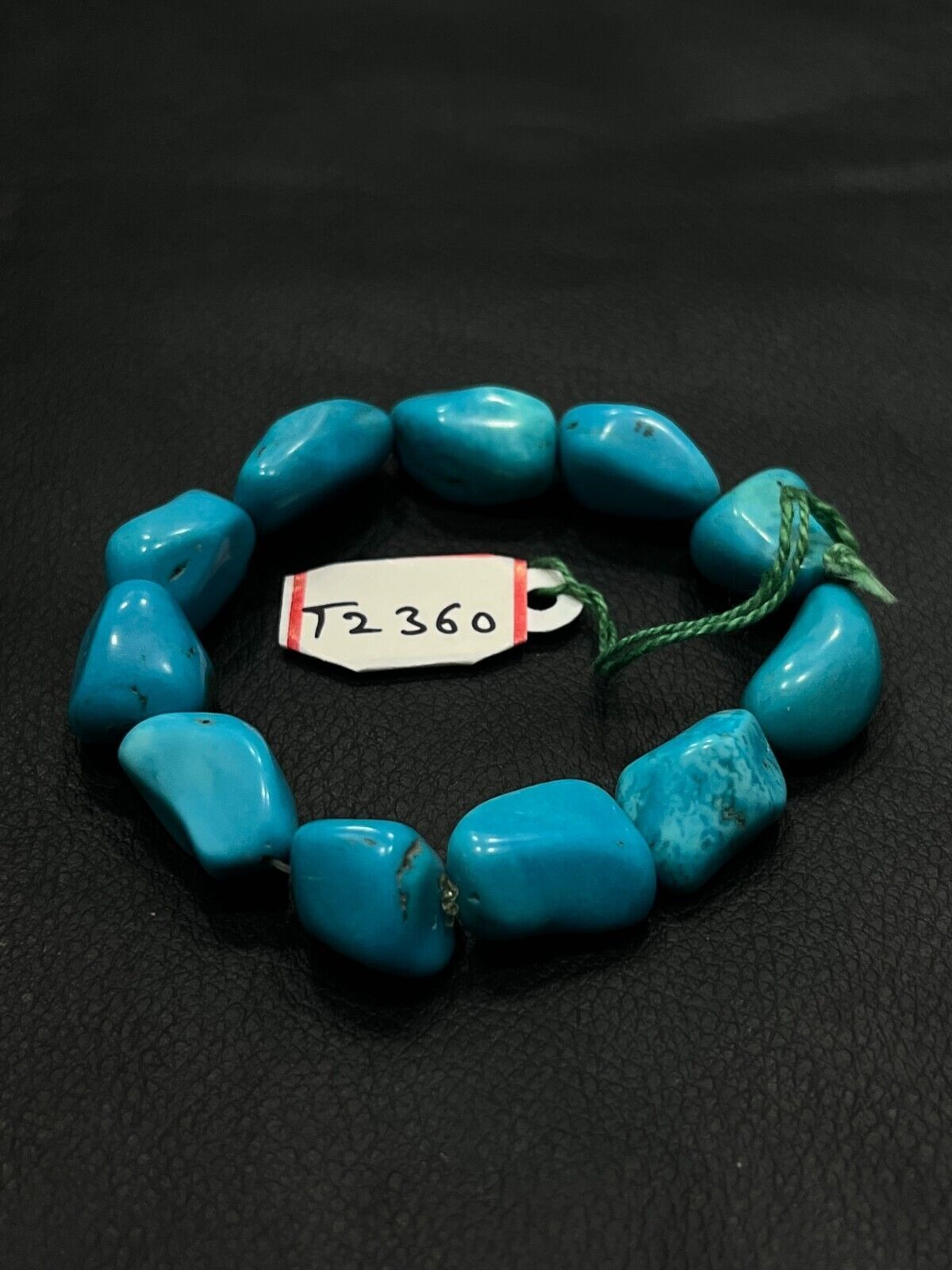 AAA Quality Blue Turquoise Tumble Beads Bracelet-Turquoise Stretchable ...