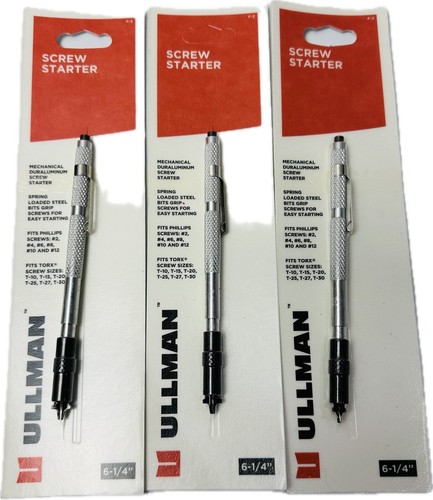 3 Pcs Ullman 6-1/4 in Phillips Torx Hex Screw Starter Made USA Magnetic ...