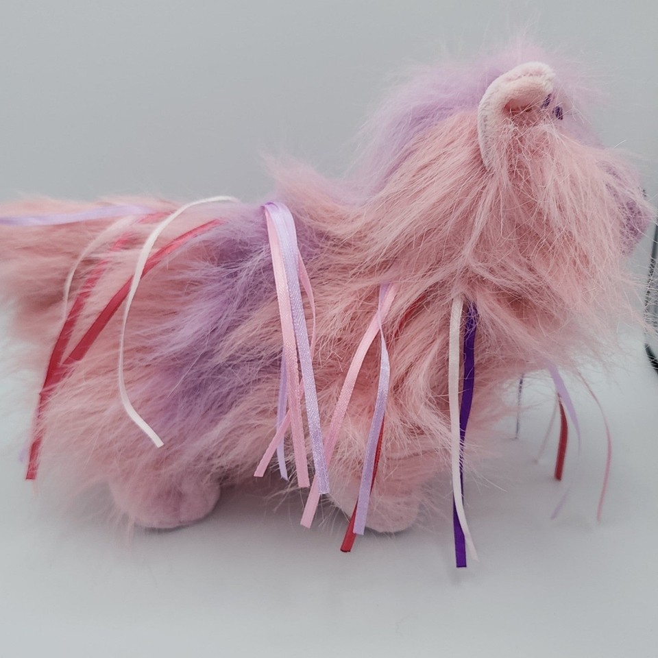 Ganz Webkinz Yorkie Dog Plush Pink Purple Ribbon 10" Yorkshire Terrier ...