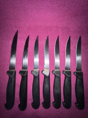 Set Diamond Cut 7 pc Steak Knives Stainless Steel | eBay