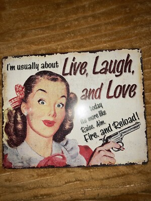 Live Laugh & Love Metal Tin Man Cave Sign Signage She-shed Decor Funny ...