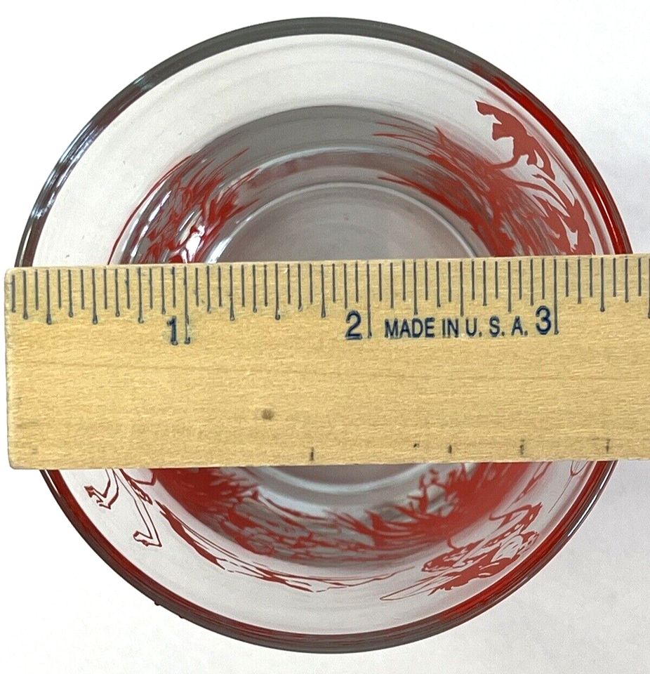 MCM Double Old Fashioned Glasses (4) Barware Hawaii Hula Red Tropical ...