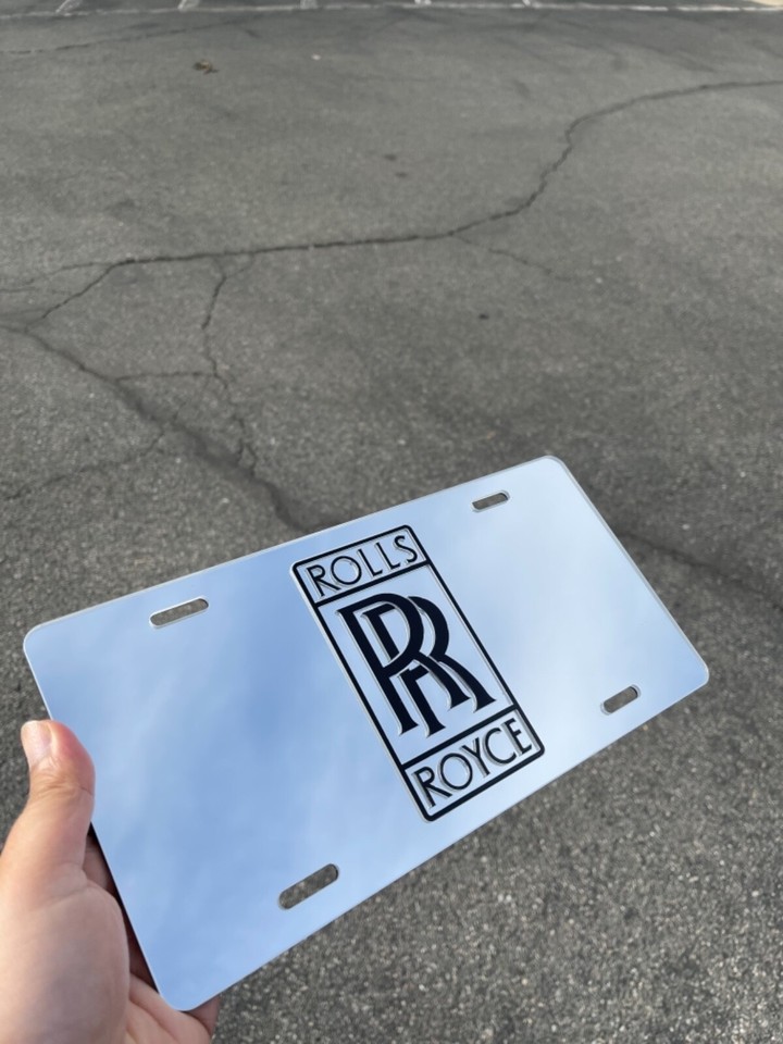 Rolls-Royce Emblem Acrylic Mirror License Plate Auto Tag | eBay