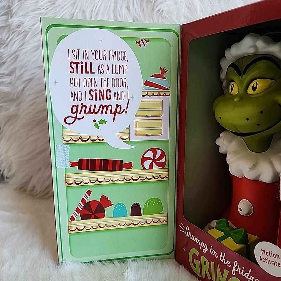 HALLMARK GRUMP GRINCH FRIDGE MOTION ACTIVATED TALKING FIGURE NIB | eBay