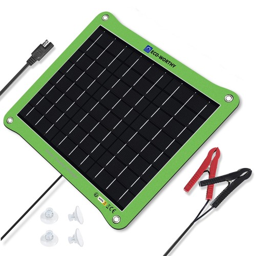Upgrade 7.5W Solar Car Battery Charger Maintainer 12V Waterproof Solar ...