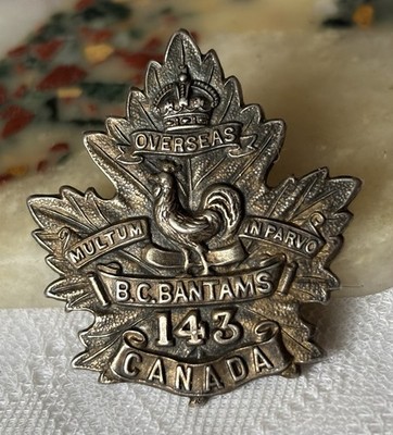 143RD BATTALION OFFICERS SILVER CAP BADGE | eBay