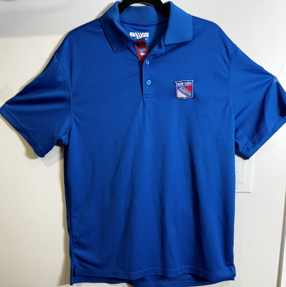 New York Rangers NHL Men's Omaha Skate Lace Blue Logo Polo Shirt ...