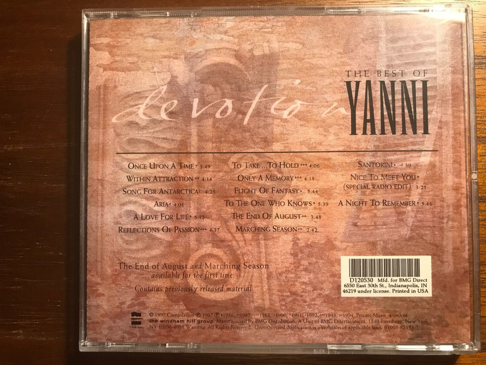 Yanni Devotion - Audio CD - Very Good | eBay