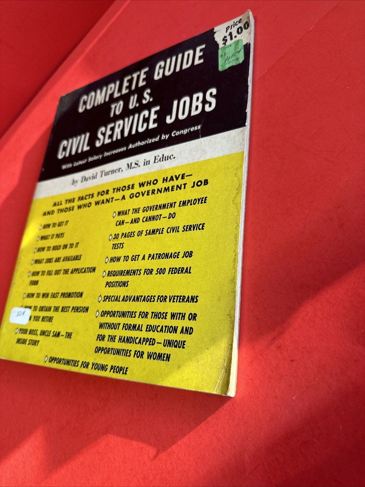 Vintage 1963 Complete Guide To US Civil Service Jobs. By David Turner ...