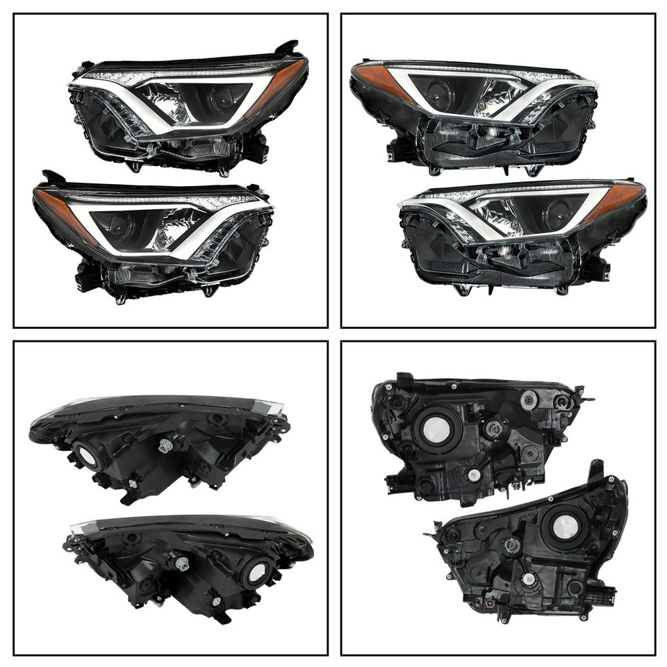 For Toyota Rav4 2016 2017 2018 Tube Bar Halogen Projector Headlights ...
