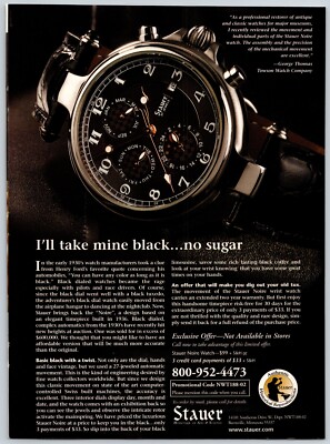 Stauer Noire Watch, 27 Jewels, Burnsville, Minnesota Print Ad | eBay
