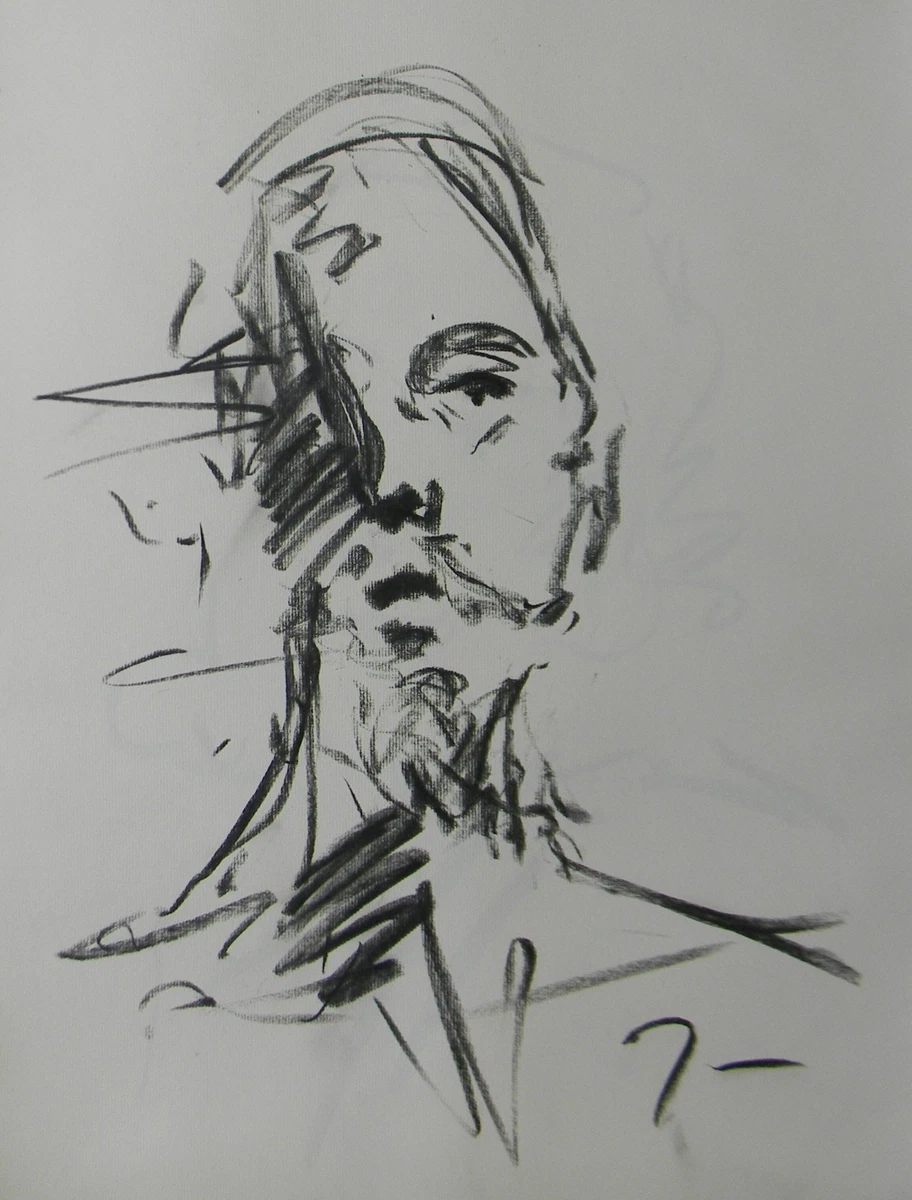 Charcoal Abstract Art Faces