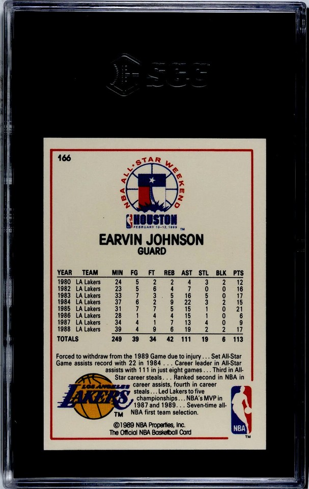 1989-90 NBA Hoops #166 Magic Earvin Johnson All-Star SGC 9.5 MINT+ | eBay