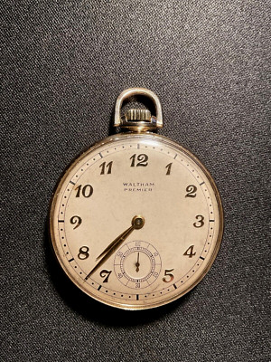 WALTHAM PREMIER Colonial 10KGF Original Dial Gold Pocket Watch 17 J ...
