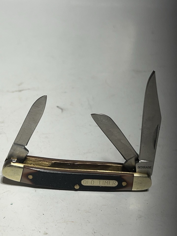 Vintage Schrade Old Timer - 3 Blade Small Folding Pocket Knife / 108OT ...