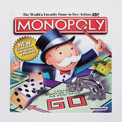 Monopoly 2001 (PC,CD ROM) Hasbro Game 3D version - (E) Everyone ...